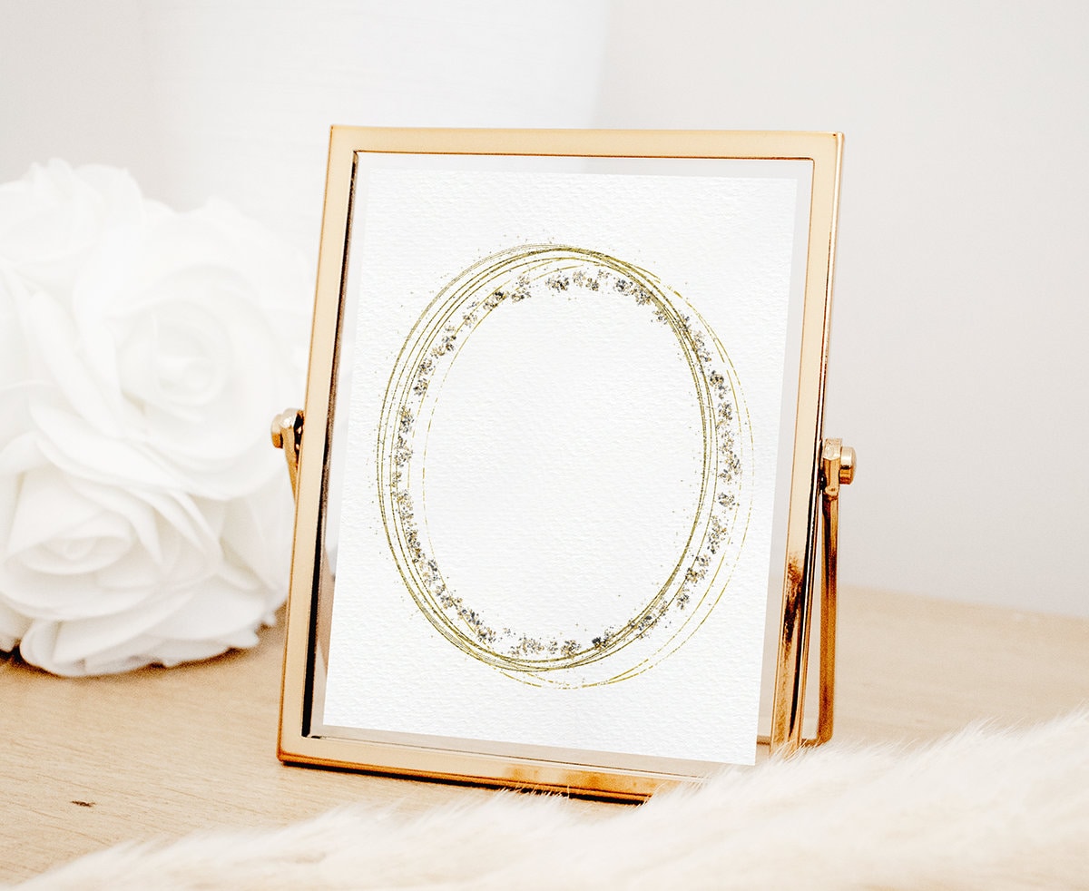 19 Gold Sparkle Frames Clip Art, Glitter Circle/round Border Frames ...