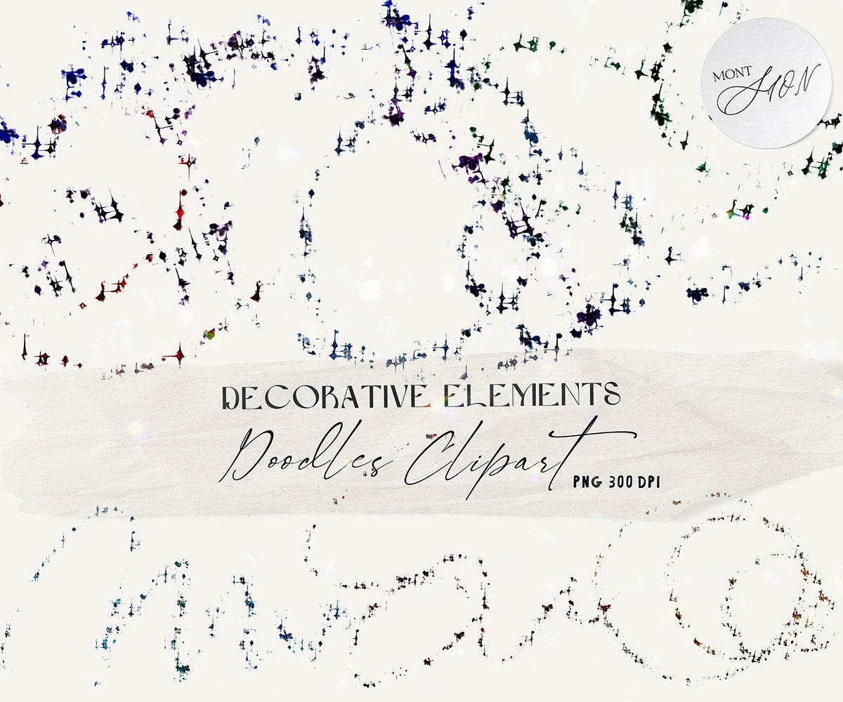 38 Abstract Doodle Clipart, Glitter Doodle/glitter Line Clip Art ...