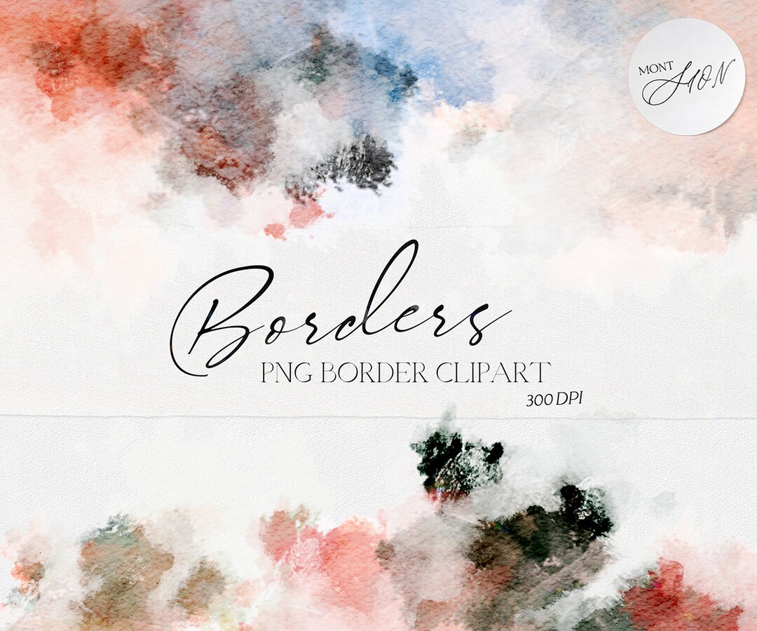 Abstract Borders Clipart, Watercolor Brush Border, Watercolor Texture ...