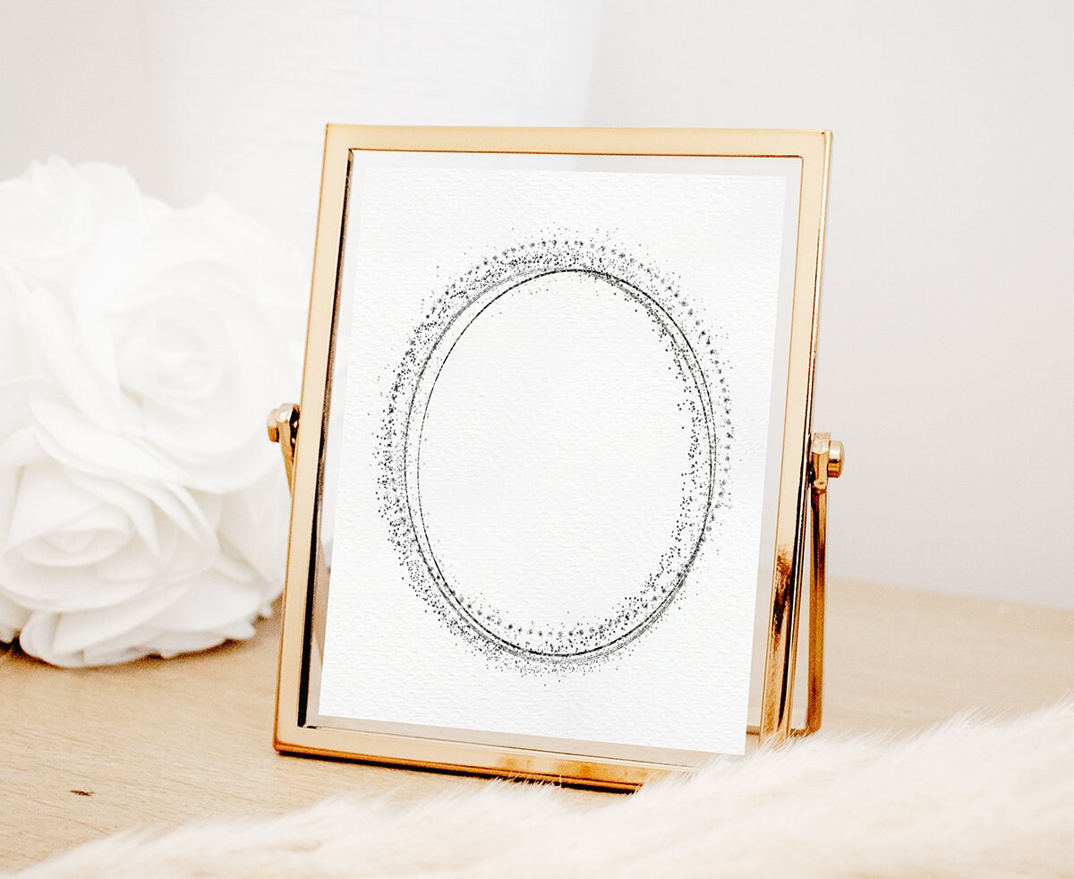 Black Sparkle Frames Clip Art Set, Glitter Circle/round Border Frames ...