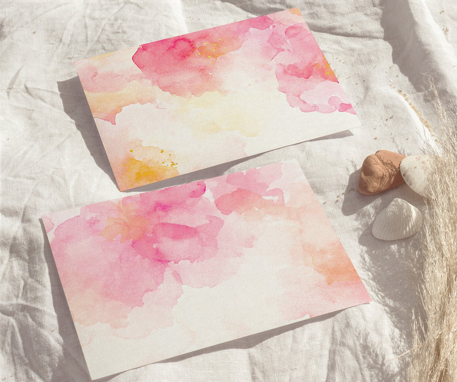 Abstract Flower Digital Paper Pack, Watercolor Floral Border Background ...