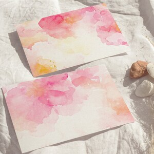 Abstract Flower Digital Paper Pack, Watercolor Floral Border Background ...