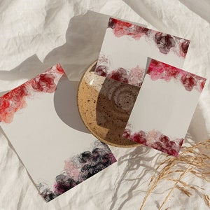 Alcohol Ink Borders Clip Art Set, Red/black/aesthetic Border Clipart, 8 ...