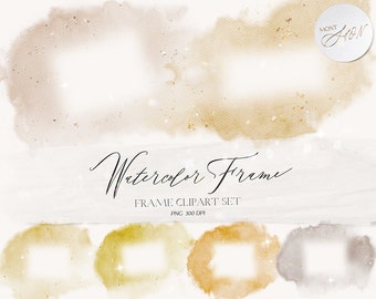 Watercolor Frame Clipart, Western Png Clip Art, Border Graphics Card - Etsy