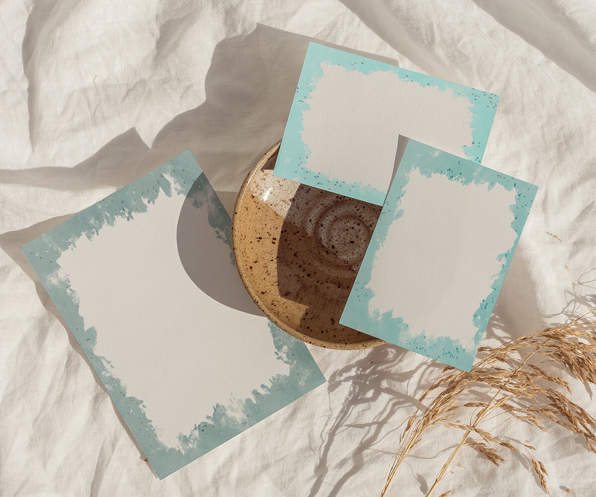 Abstract Borders Clipart, Watercolor Glitter/blue Green Border ...