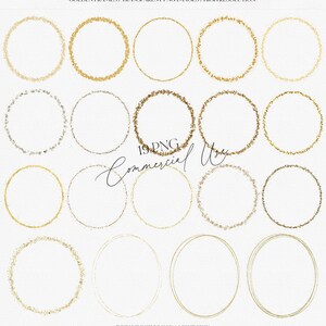 19 Gold Sparkle Frames Clip Art, Glitter Circle/round Border Frames ...