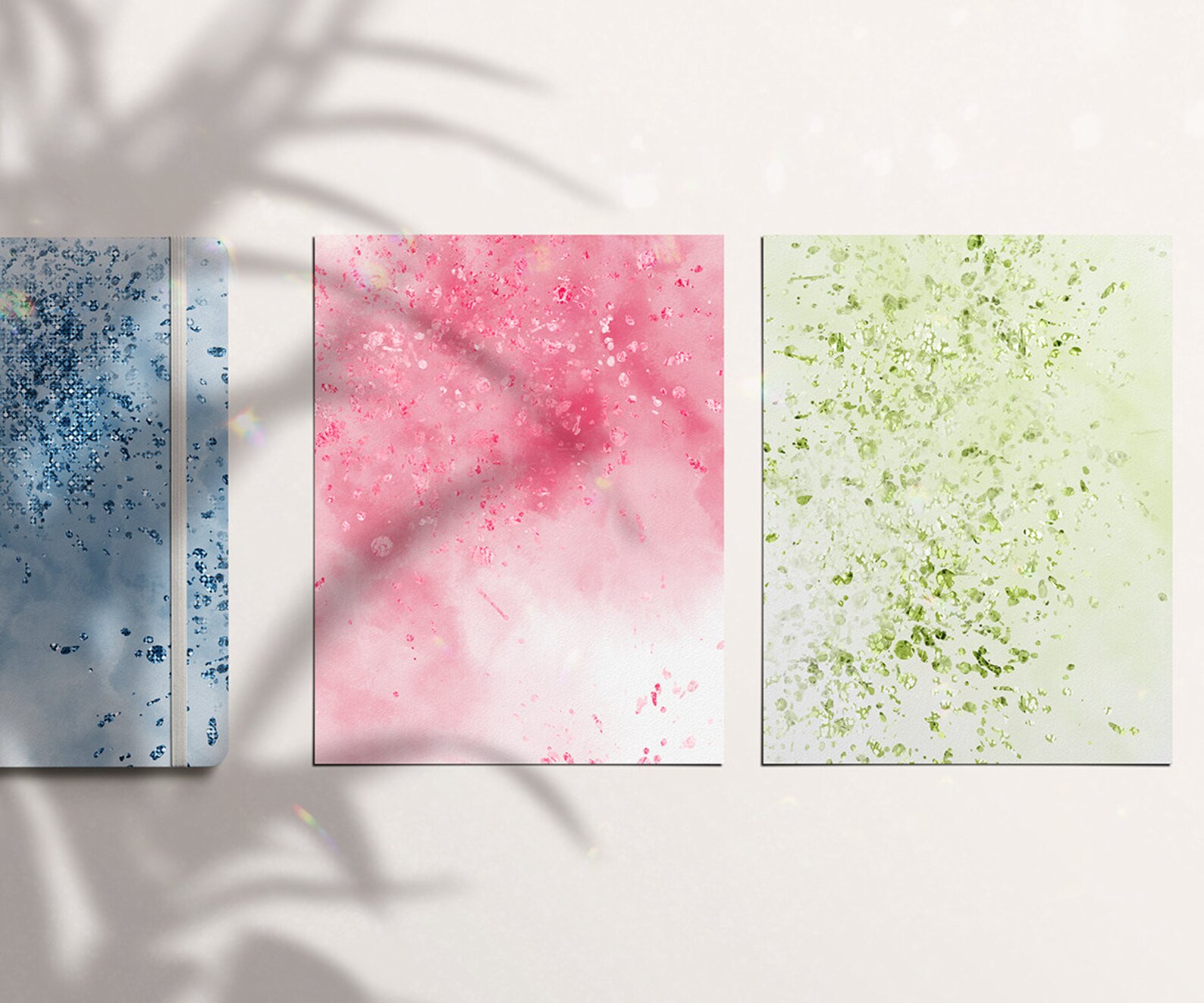 21 Glitter Splatter Digital Paper, Blue/red/green/beige Pink Background ...