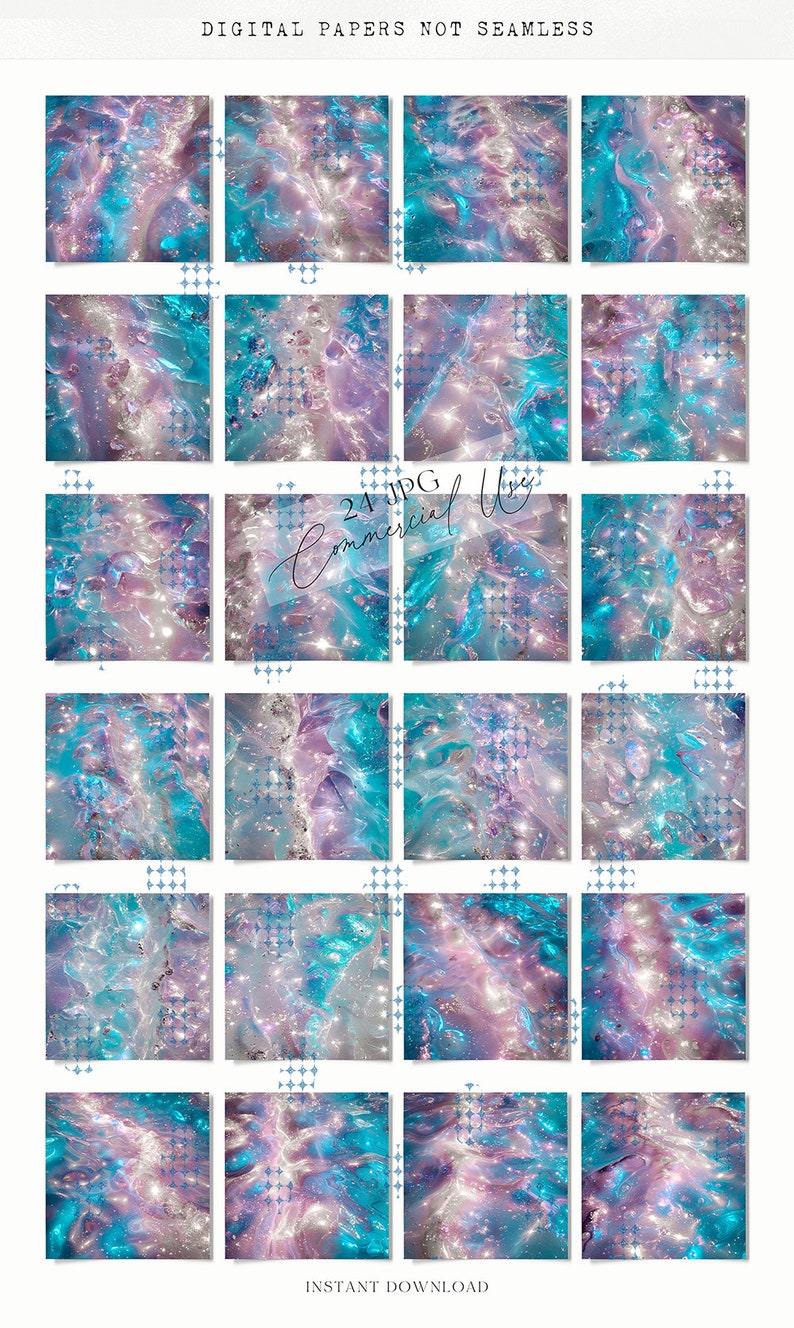 Abstract Holographic Digital Papers, Shiny/glossy Holographic Texture ...