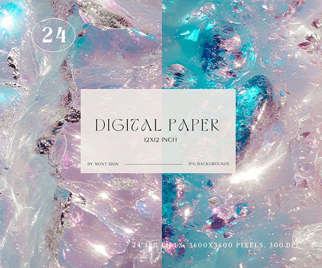 Abstract Holographic Digital Papers, Shiny/glossy Holographic Texture ...