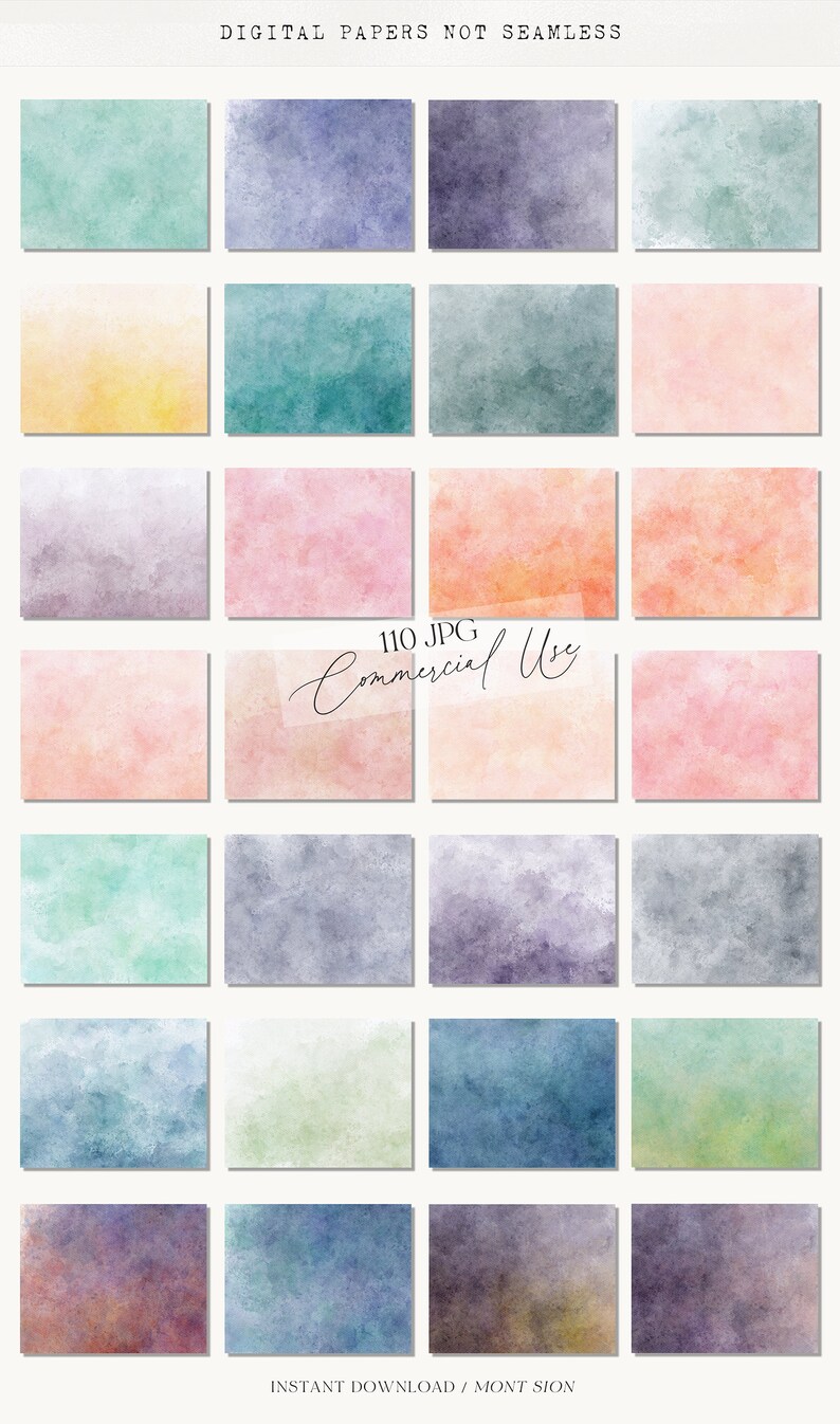 110 Huge Watercolor Digital Paper Pack, Watercolor Backgrounds ...