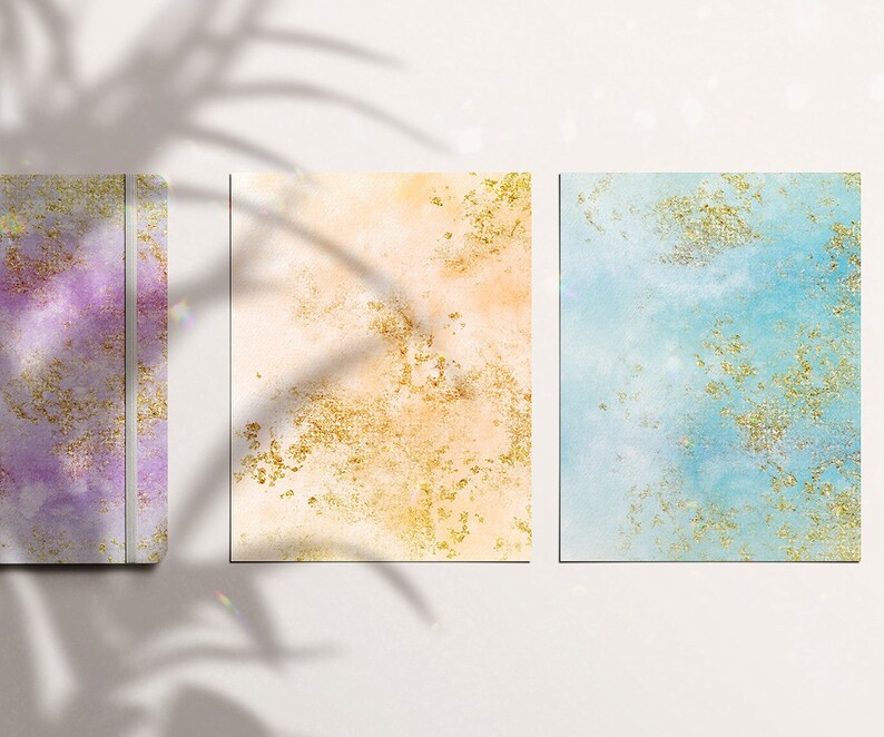21 Watercolor Gold Glitter Digital Paper, Colorful/glitter Background ...