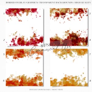 Abstract Borders Clipart, Watercolor Gold/red Orange Border, Watercolor ...