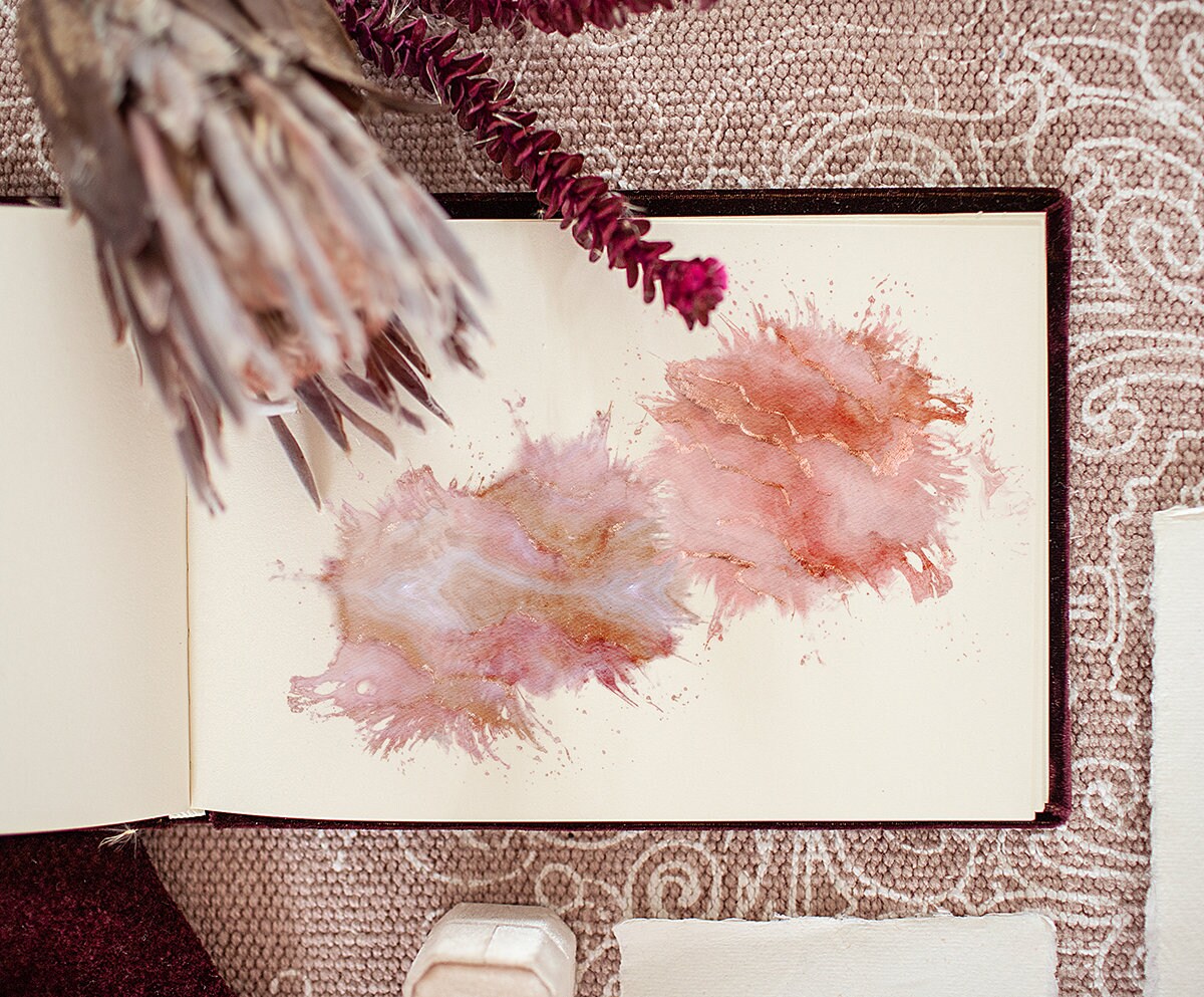 23 Abstract Watercolor Clipart, Rose Gold Marble/watercolor Glitter ...