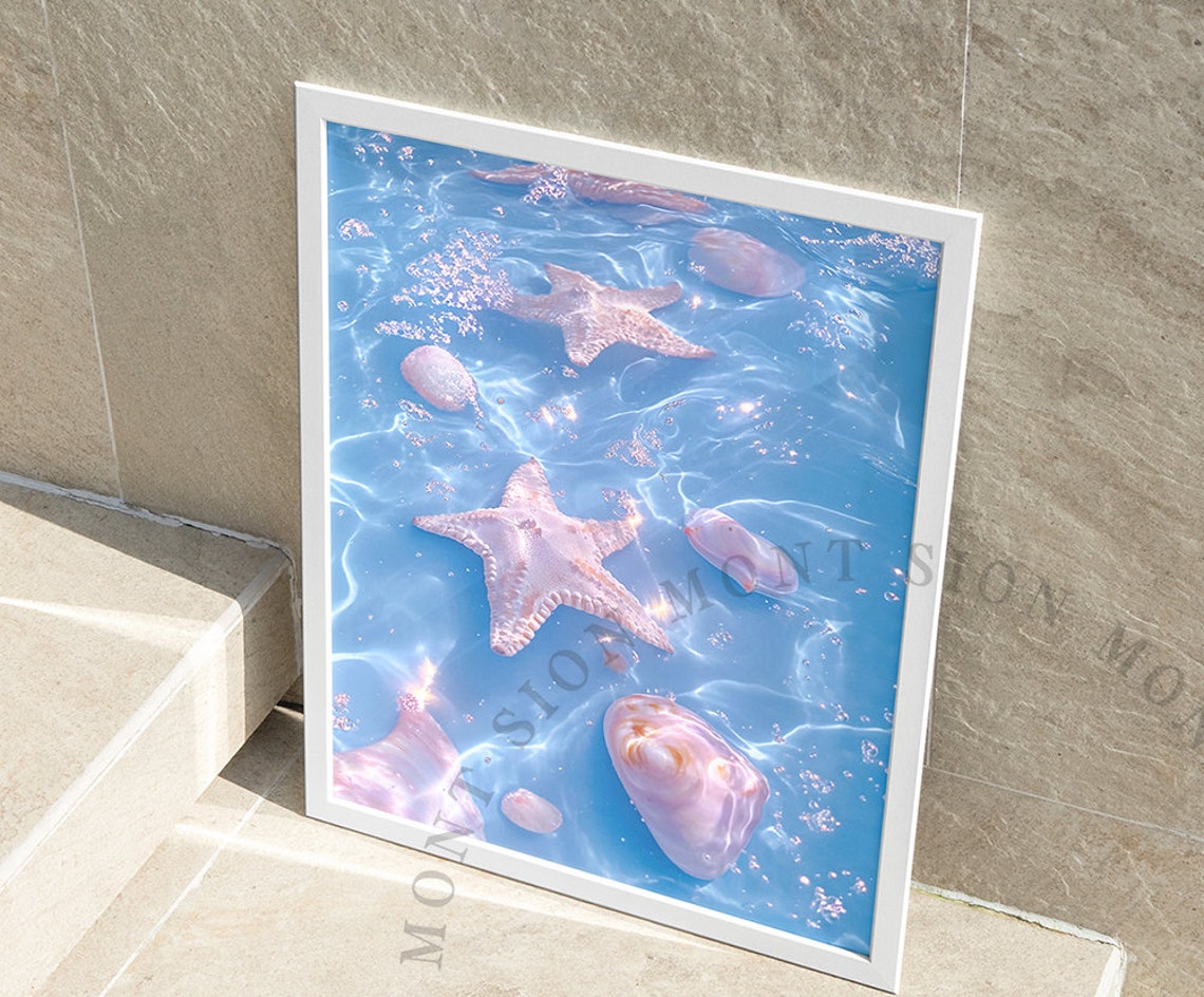 Starfish Underwater Digital Papers, Sea Aesthetic Backgrounds, Digital ...