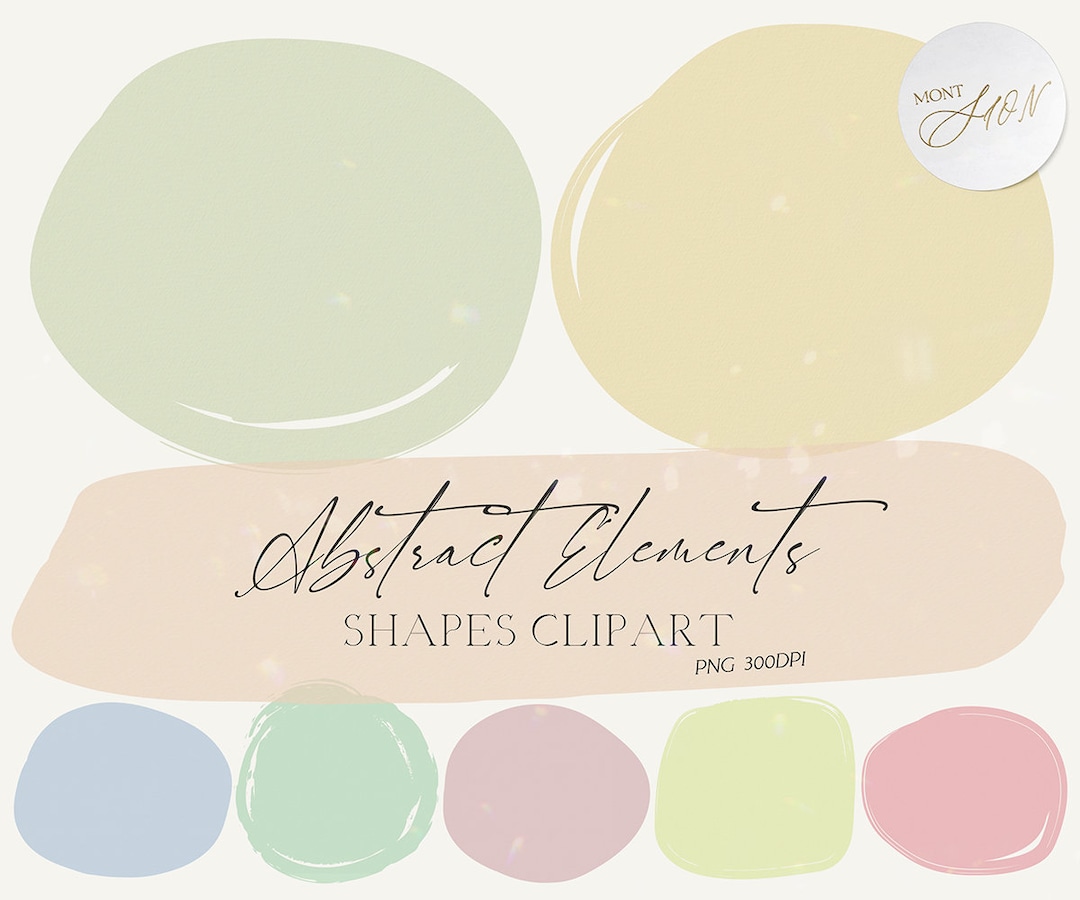Pastel Abstract Clipart Set, Pastel Color/circle Shape/25 PNG Files ...