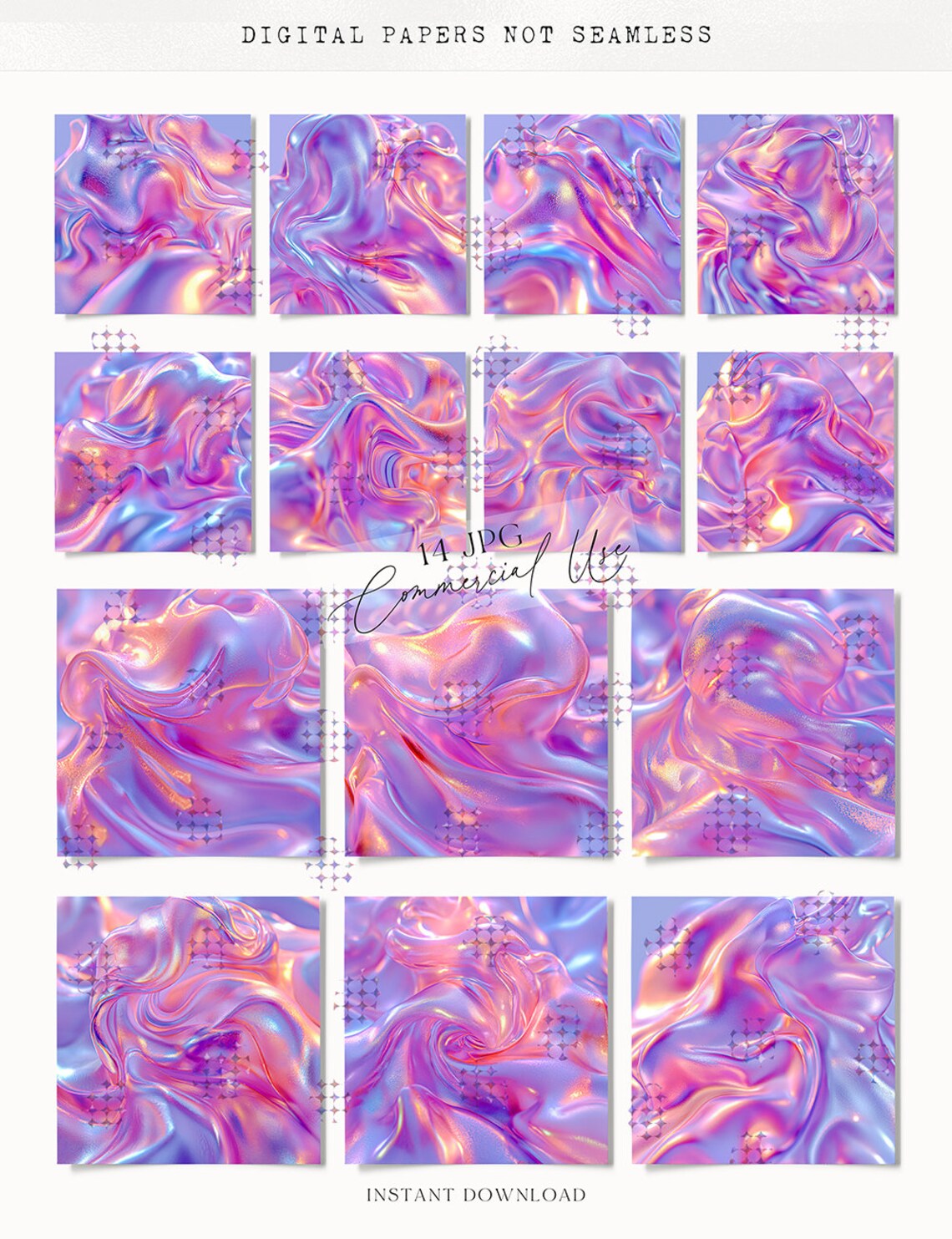 Holographic Digital Paper Pack, 3d Holographic Texture Images ...