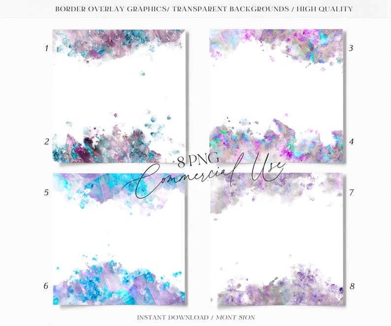 Purple Blue Abstract Border, Abstract Borders Clipart, Transparent ...