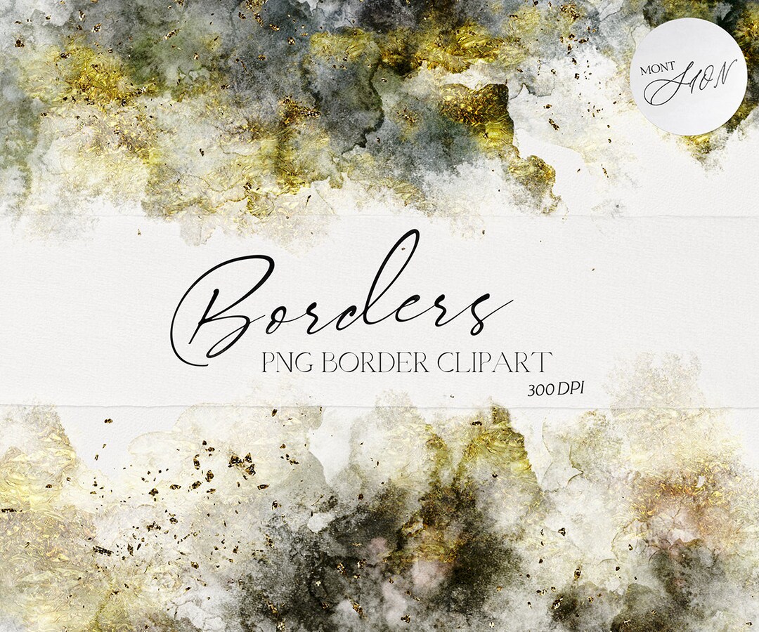 Aesthetic Borders Clipart, Gold Abstract Borders, Transparent ...