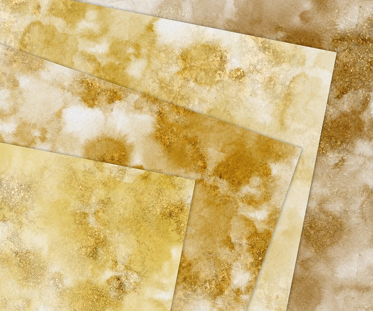 Abstract Digital Paper, Gold Watercolor Background, Gold Abstract ...