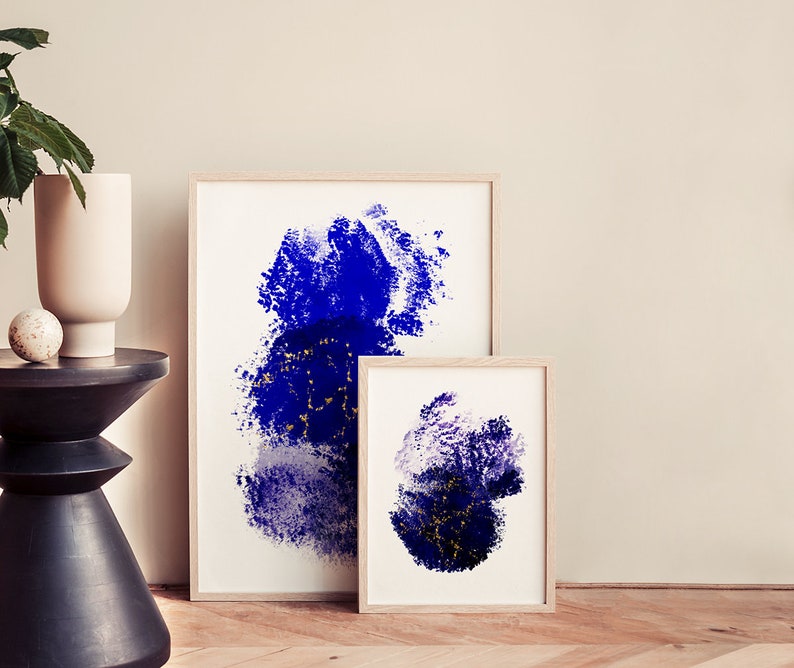 46 Abstract Watercolor Clip Art, Blue Watercolor/gold Glitter/shapes ...