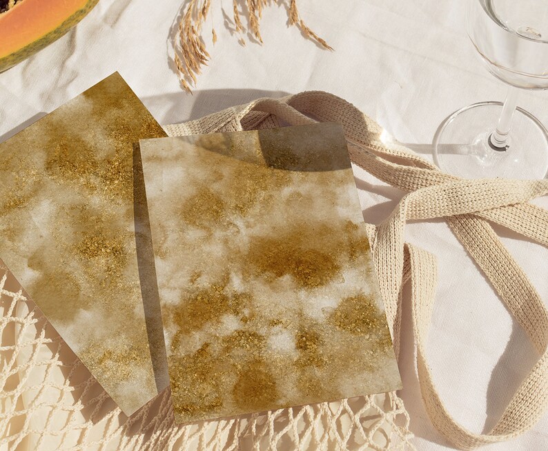 Abstract Digital Paper, Gold Watercolor Background, Gold Abstract ...