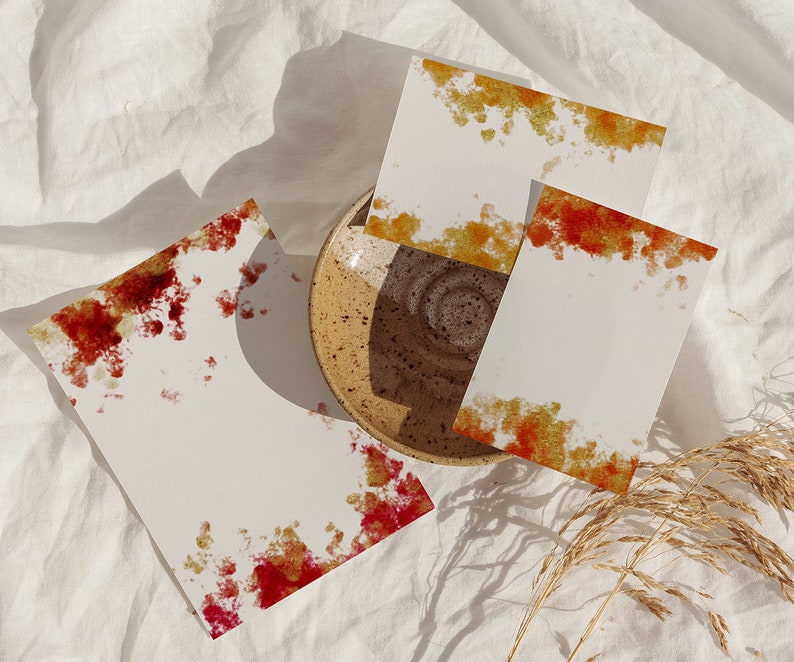 Abstract Borders Clipart, Watercolor Gold/red Orange Border, Watercolor ...