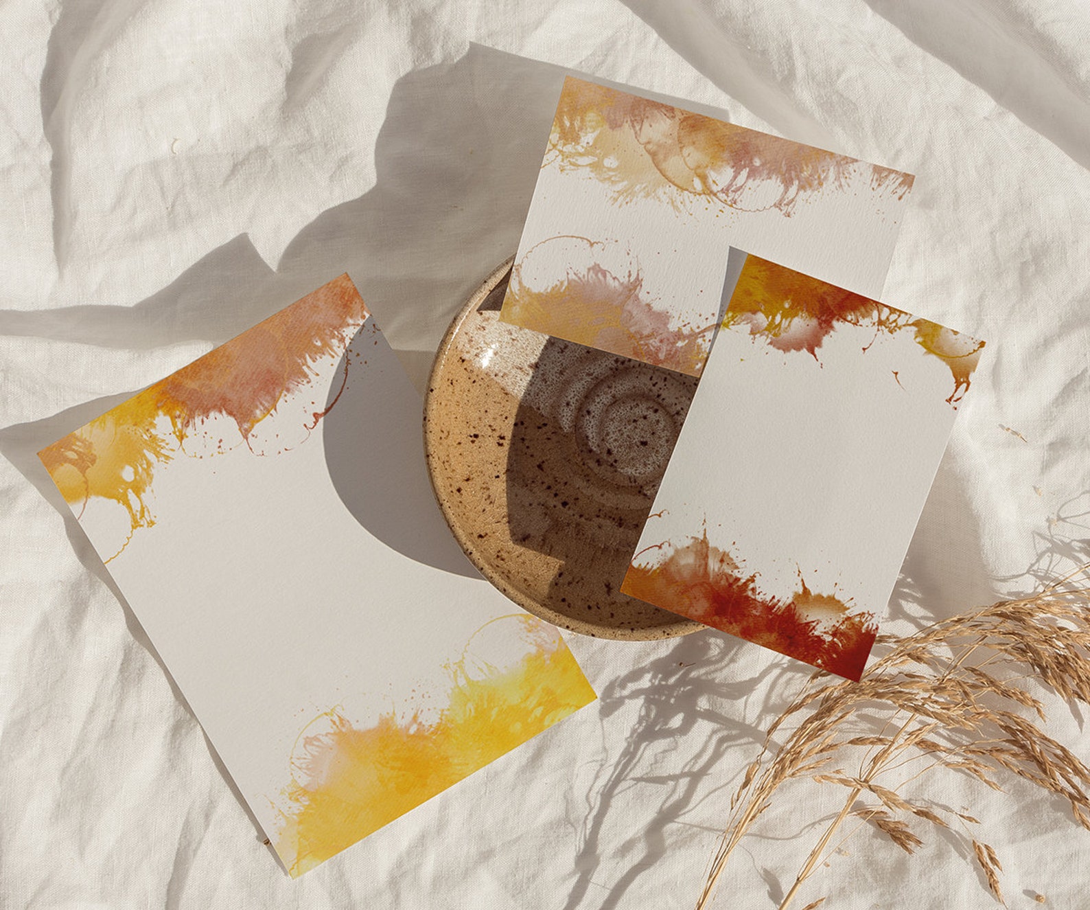 Abstract Borders Clipart, Orange Watercolor Border, Watercolor Texture ...