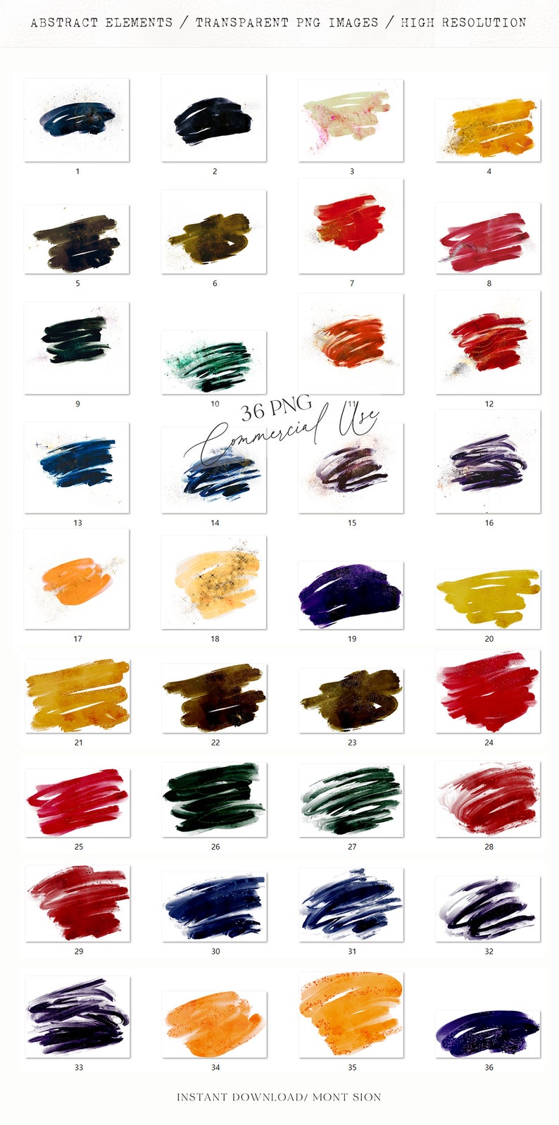 44 Colorful Abstract Clipart Set, Abstract Shapes+seamless Patterns ...