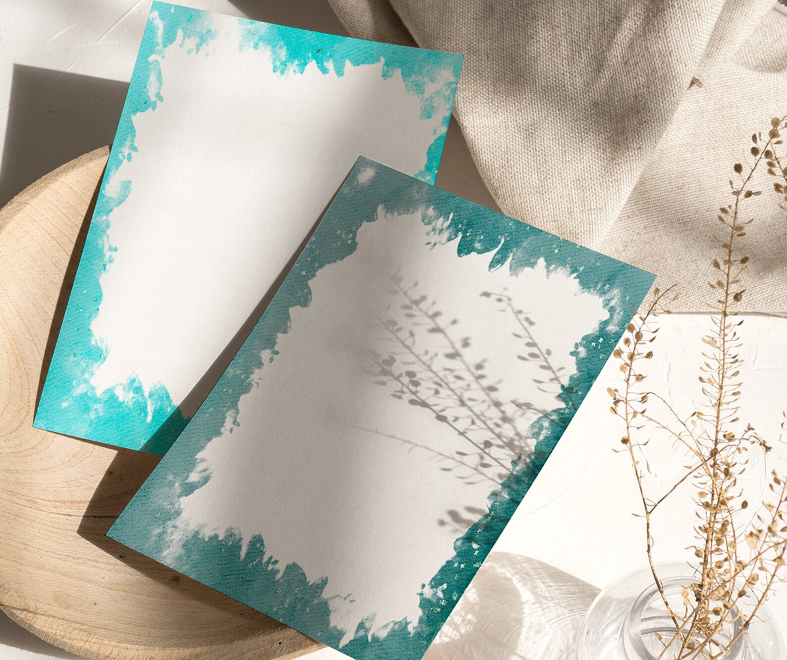 Abstract Borders Clipart, Watercolor Glitter/blue Green Border ...