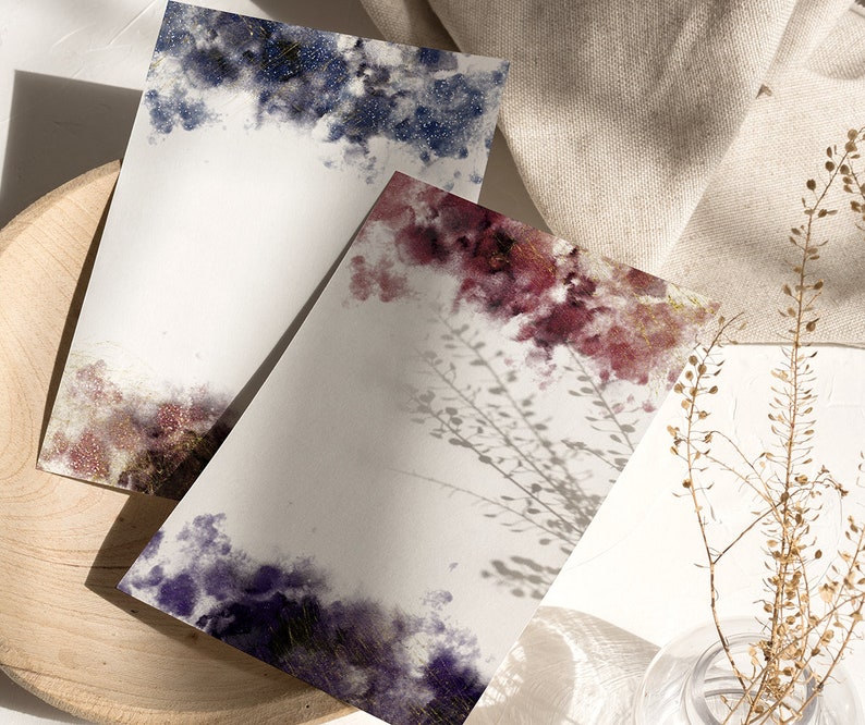 Aesthetic Borders Clip Art, Abstract Watercolor/purple Burgundy Border ...