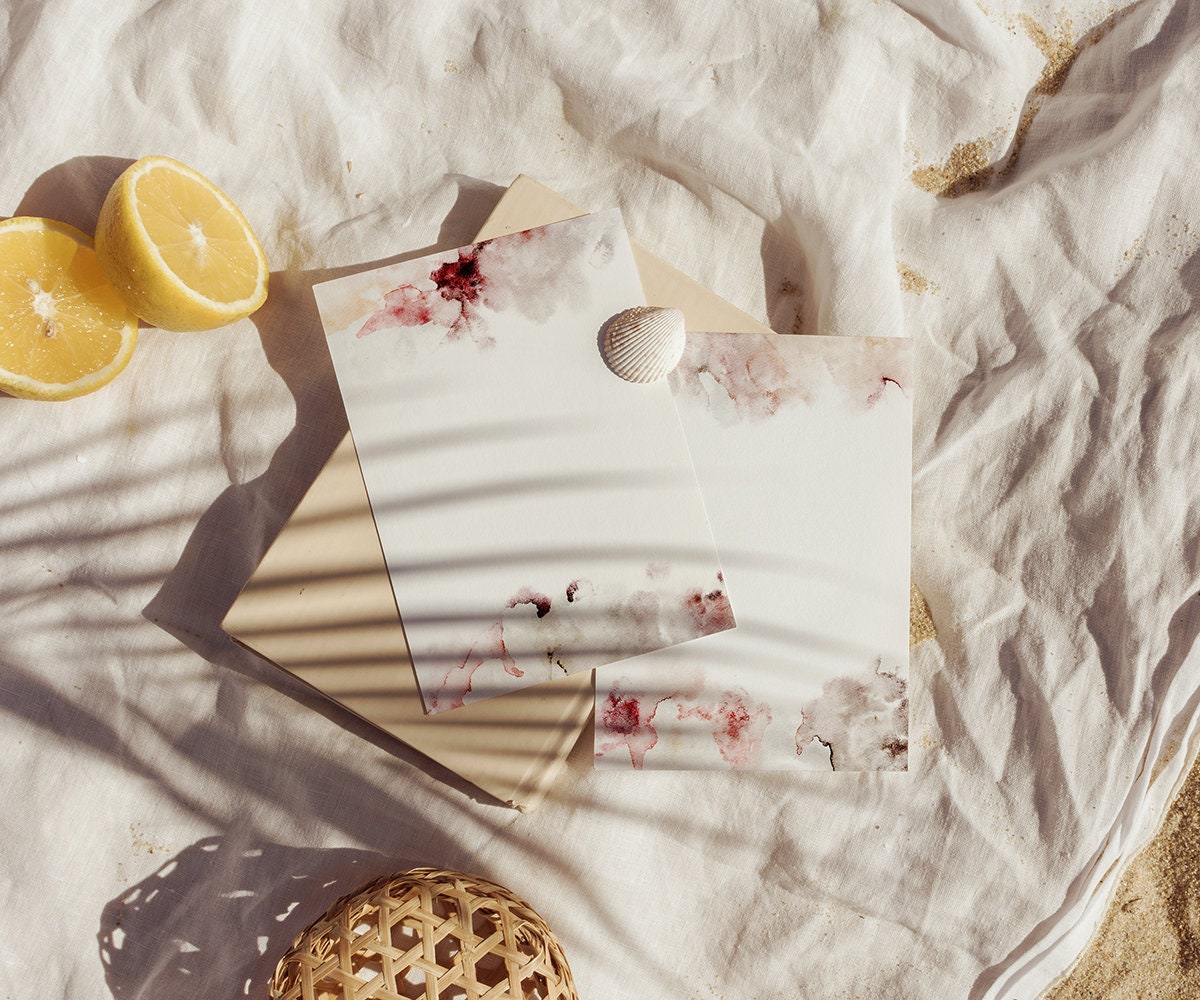 Aesthetic Borders Clip Art, Red Abstract Watercolor Border PNG ...