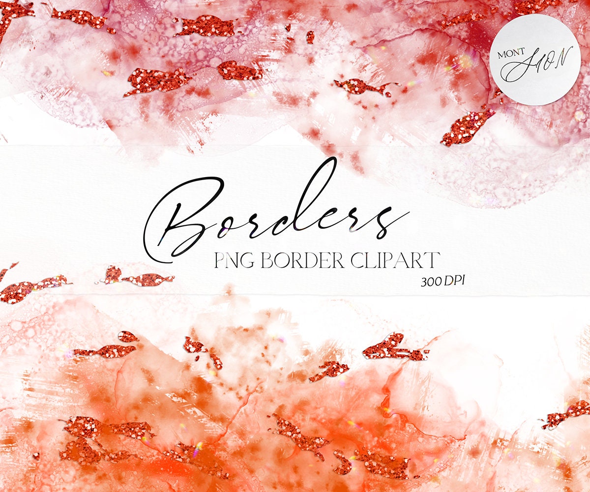 Abstract Borders Clip Art Set, Glitter Splash Border, 8 PNG/4 JPG Files ...