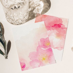 Abstract Flower Digital Paper Pack, Watercolor Floral Border Background ...