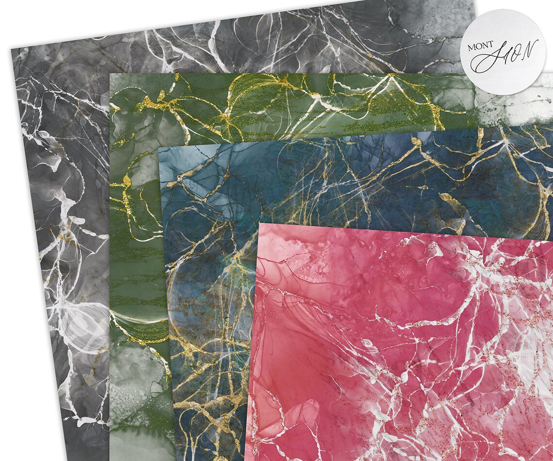 Marble Digital Paper Pack, Marble Texture, 14 JPG Files, Marble Clip ...