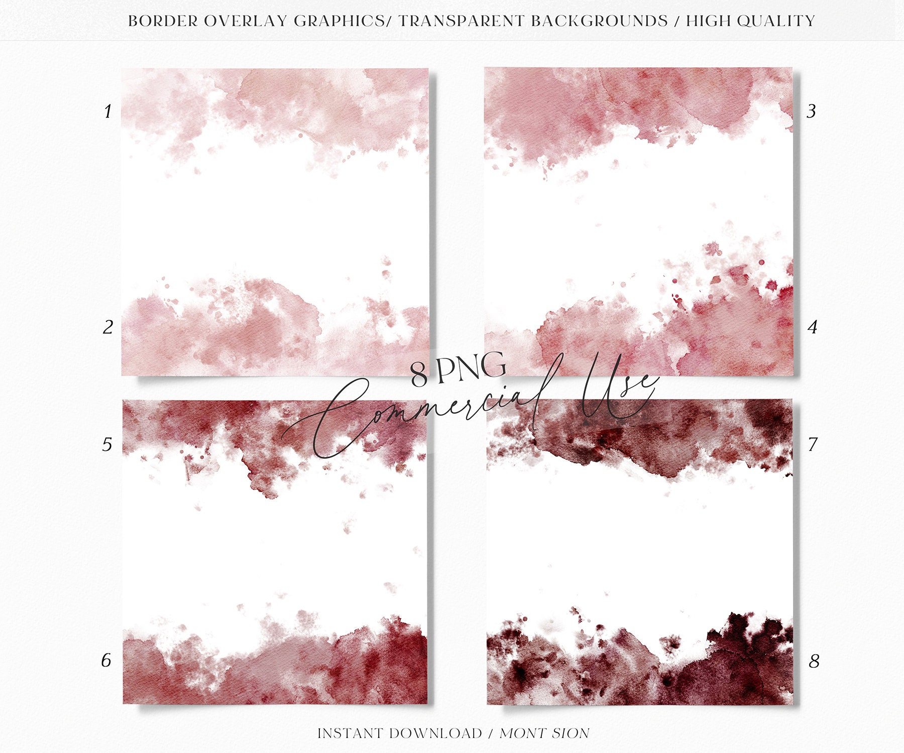 Watercolor Border, Abstract Borders Clipart, Watercolor Texture PNG ...