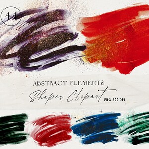 44 Colorful Abstract Clipart Set, Abstract Shapes+seamless Patterns ...