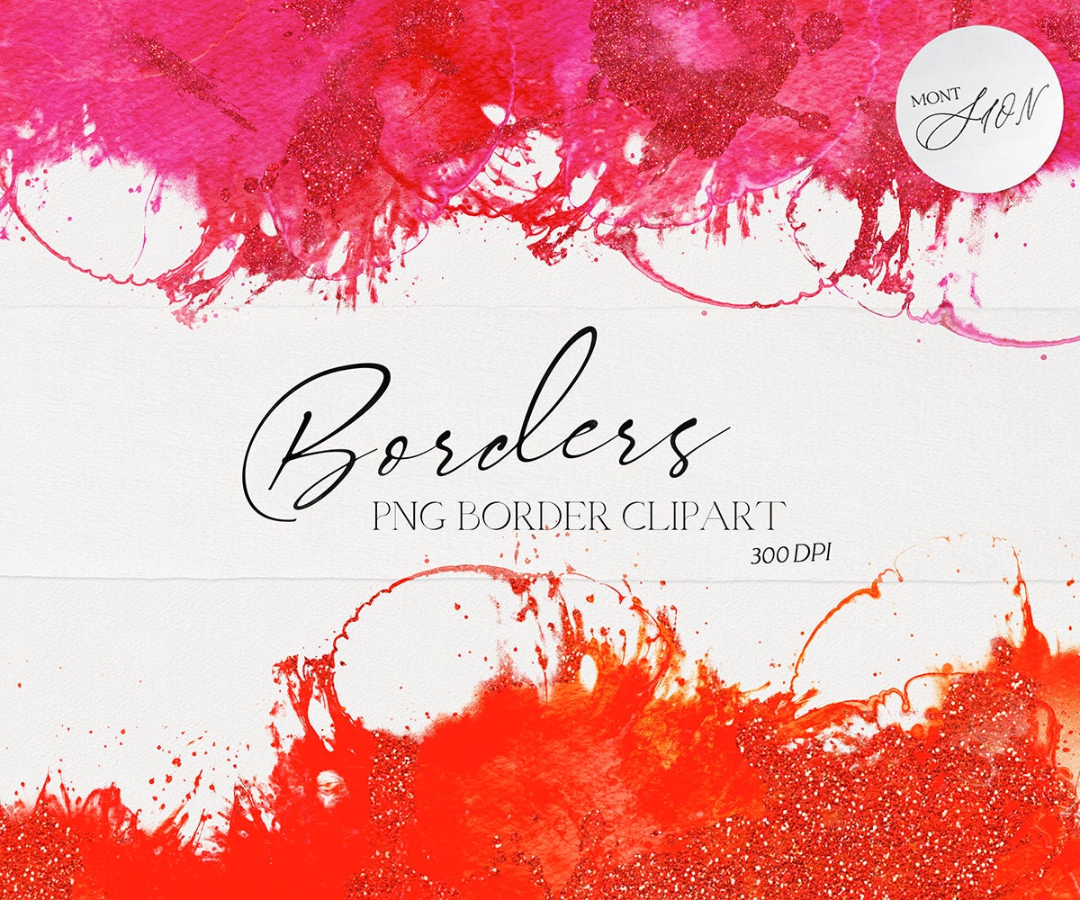 Aesthetic Borders Clipart Pink Orange/glitter Border PNG - Etsy