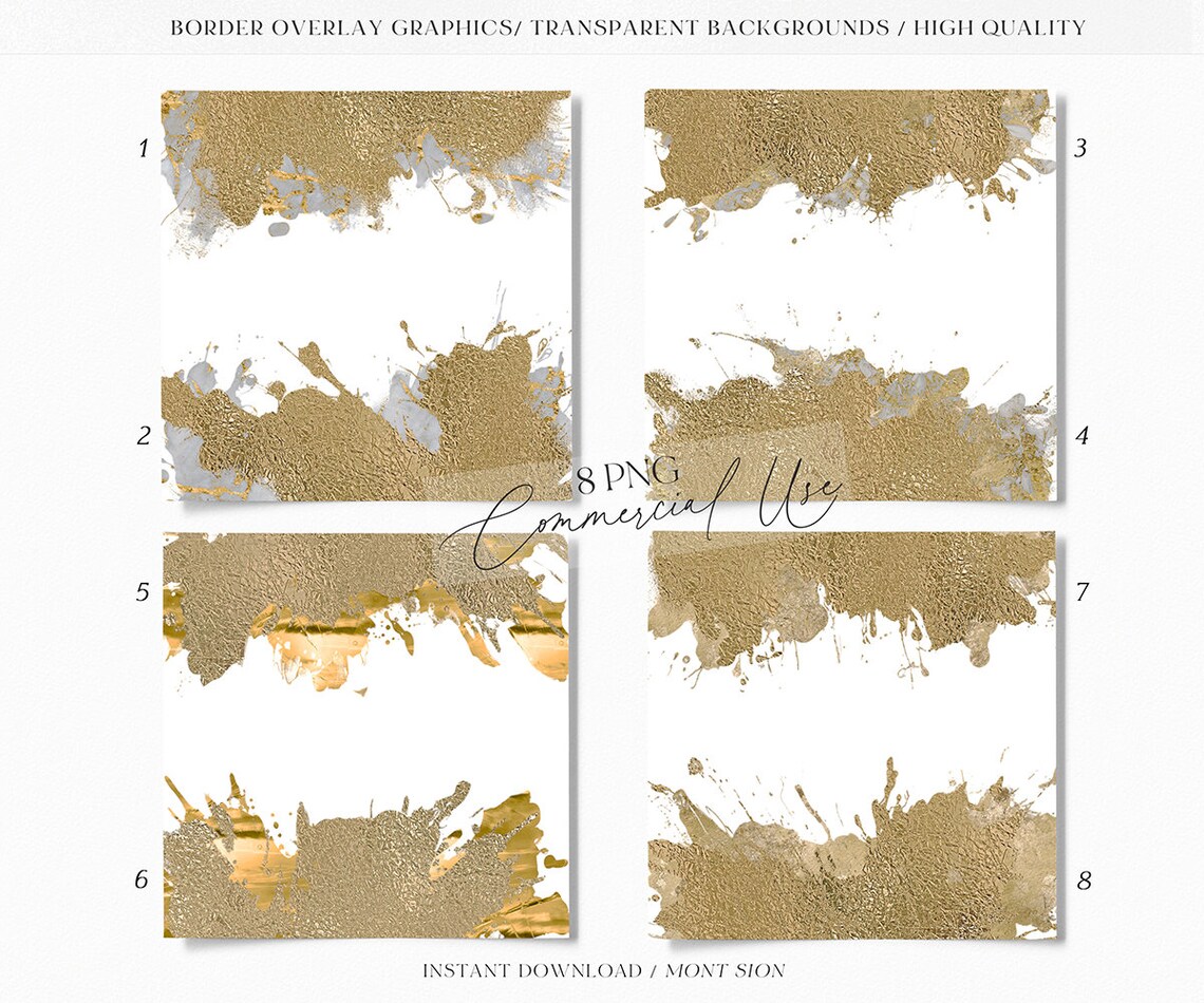 Gold Abstract Borders Clipart, Gold Border PNG, Transparent Backgrounds ...