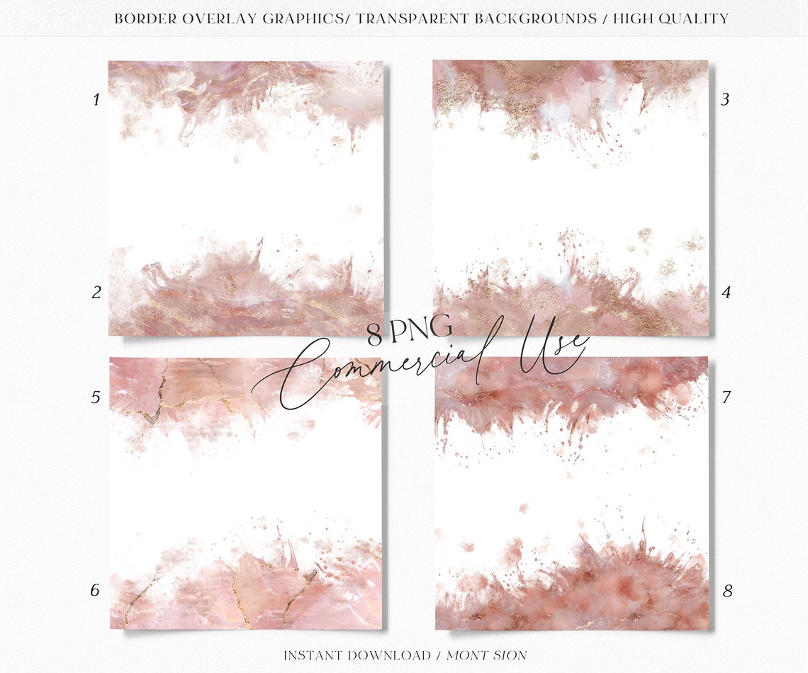 Rose Gold Marble Border, Aesthetic Borders Clip Art, Transparent ...