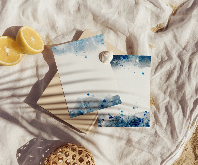 Aesthetic Borders Clip Art, Blue Watercolor/abstract Glitter Border PNG ...