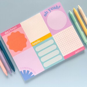 Colorful Random Notes Notepad Planner, Handmade Notepad, Reminders, To ...
