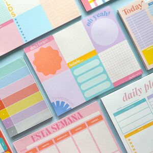 Colorful Random Notes Notepad Planner, Handmade Notepad, Reminders, To ...