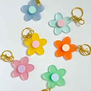 Flower Keychains, Backpack Tag, Bag Tag, Charm, Acrylic Keychain, Key ...