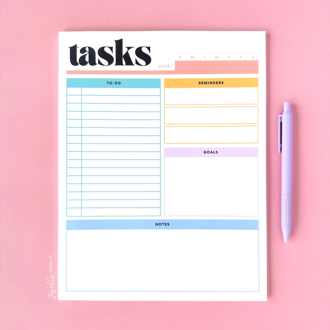 Tasks Notepad Planner - Etsy