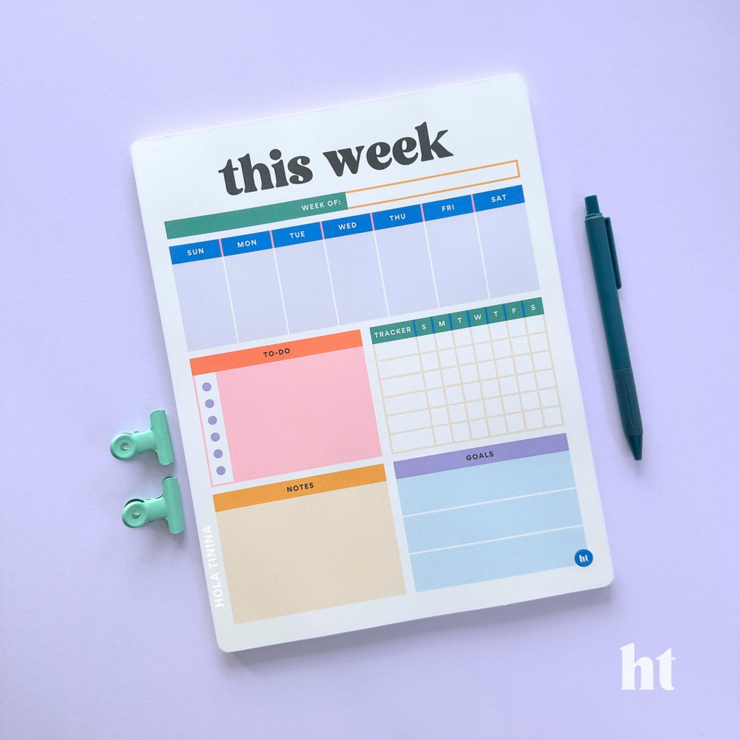 This Week Notepad Planner | Teacher Gift - Etsy