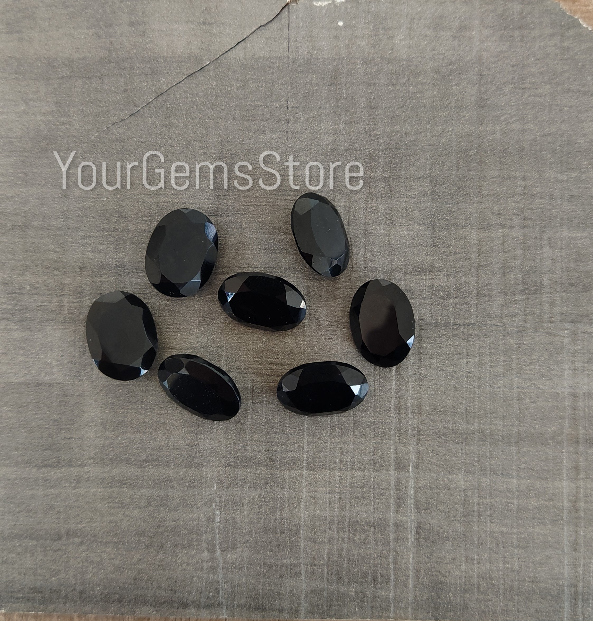AAA Natural Black Onyx Oval Faceted Cut, Black Onyx Loose Gemstones ...