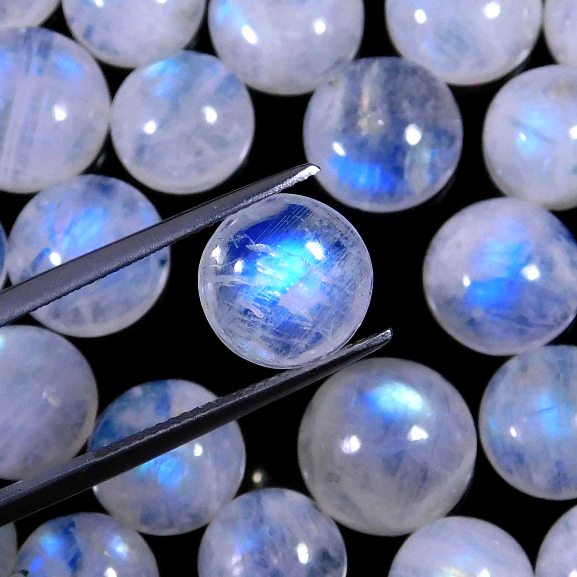 4mm to 30mm AAA Natural Rainbow Moonstone Round Cabochon Calibrated ...