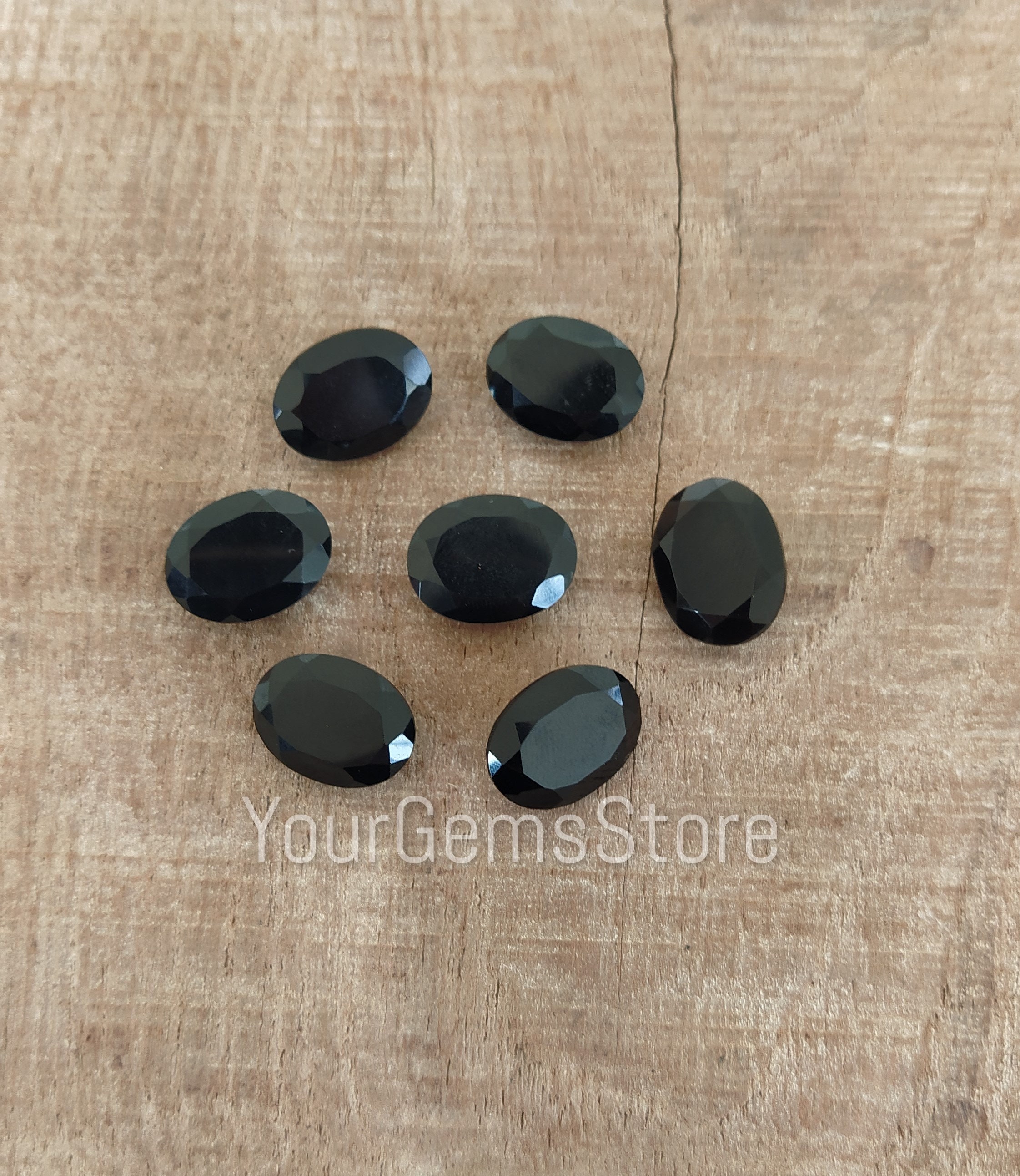 AAA Natural Black Onyx Oval Faceted Cut, Black Onyx Loose Gemstones ...