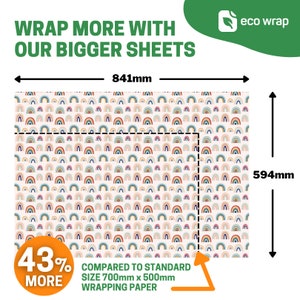 Eco Rainbow Wrapping Paper Sheets 84cm X 60cm Environmentaly Friendly ...