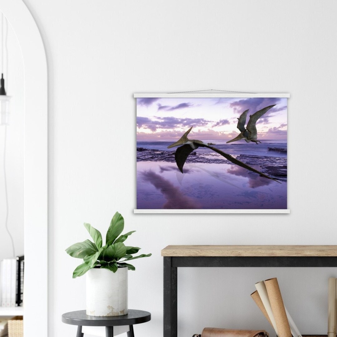 Pteranodon Flying Dinosaur Art Poster With Hanger by Paleo Dinosaurs ...